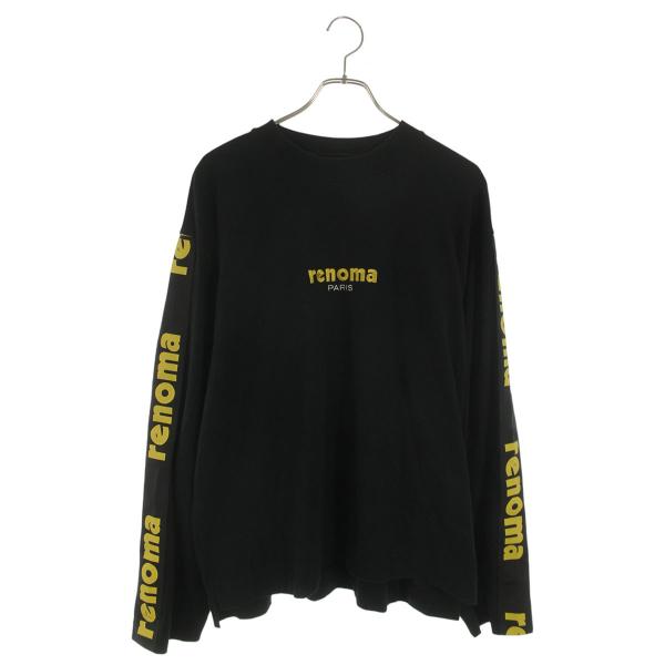 ブランド：ジエダ/Jieda商品名：×レノマ renoma  18SS  Jie-18W-RCT03 ロゴライン長袖カットソーサイズ：1状態ランク：Bカラー：ブラック
