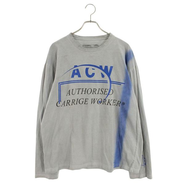ブランド：アコールドウォール/A-COLD-WALL商品名：コールドダイ加工 ロゴプリント長袖カットソーサイズ：XL状態ランク：Bカラー：グレー