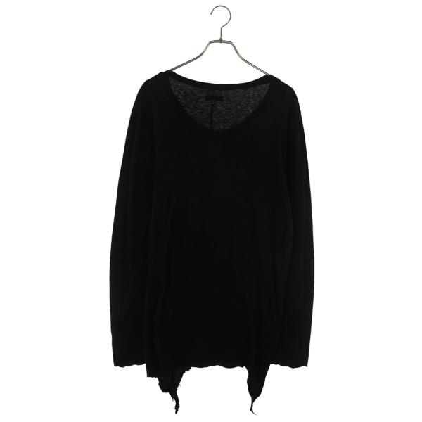 ブランド：イフシックスワズナイン/IF SIX WAS NINE商品名： BONE-2/TAIL-F/LSC/M 0311GYB ダメージ加工長袖カットソーサイズ：2状態ランク：Bカラー：ブラック