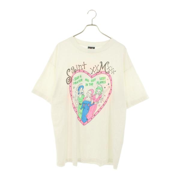 ブランド：セントマイケル/SAINT MICHAEL商品名： 21AW  SM-A21-0000-005 ハートプリントヴィンテージ加工Tシャツサイズ：XL状態ランク：Bカラー：ホワイト