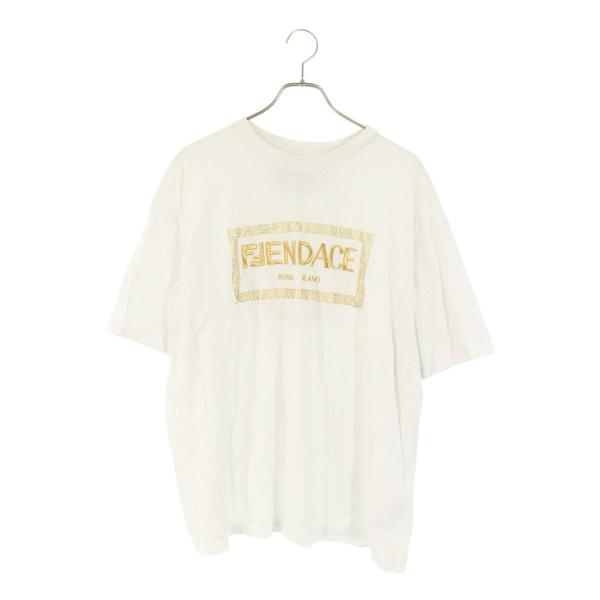 ブランド：ヴェルサーチェ/Versace商品名：×フェンディ FENDI  1006423 フロントロゴ刺繍Tシャツサイズ：3XL状態ランク：Bカラー：ホワイト