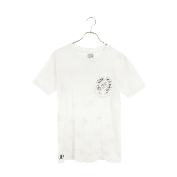 ブランド：クロムハーツ/Chrome Hearts商品名： CH T-SHRT/2 オールドバックスクロールラベルスタープリントTシャツサイズ：S状態ランク：Dカラー：ホワイト
