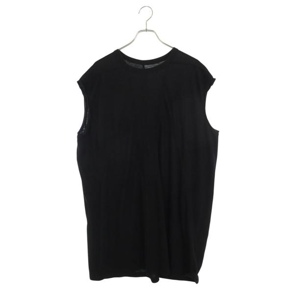 ブランド：リックオウエンス/Rick Owens商品名： 25AW  RU02E1168-JR SPLINTERED TARP T タープカットオフノースリーブカットソーサイズ：L状態ランク：Aカラー：ブラック
