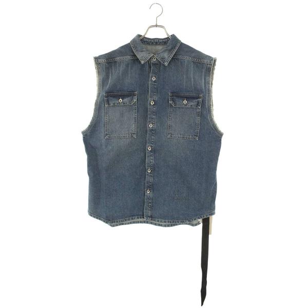 ブランド：ダークシャドウ/DRKSHDW商品名： DU01E3764 SL TOMMY JUMBO OUTERSHIRT ウォッシュ加工デニムベストサイズ：S状態ランク：Sカラー：インディゴ