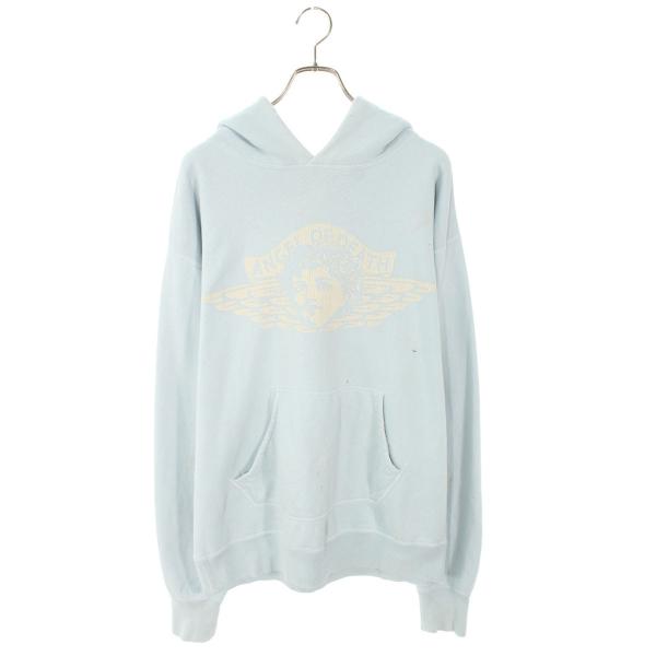 ブランド：セントマイケル/SAINT MICHAEL商品名： 21SS  SM-S21-0000-042 ウイングロゴプリントユーズド加工プルオーバーパーカーサイズ：L状態ランク：Bカラー：ライトブルー