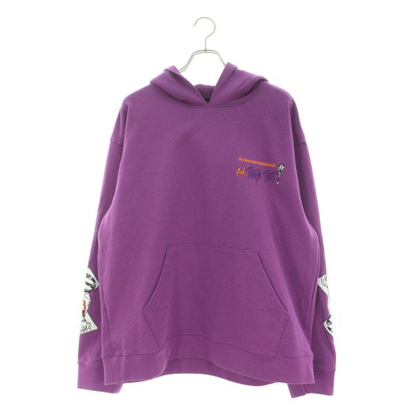 ブランド：クロムハーツ/Chrome Hearts商品名： PPO I WANT MORE NOT LESS HD PLVR MATTY BOYプリントプルオーバーパーカーサイズ：XL状態ランク：Bカラー：パープル