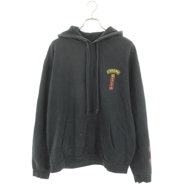 ブランド：クロムハーツ/Chrome Hearts商品名： SWTSHRT HD PLVR CHグラデーションプリントプルオーバーパーカーサイズ：L状態ランク：Bカラー：ブラック×オレンジ