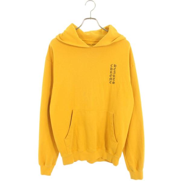 ブランド：クロムハーツ/Chrome Hearts商品名： SWTSHRT PLVR 袖ロゴプリントプルオーバーパーカーサイズ：M状態ランク：Bカラー：イエロー