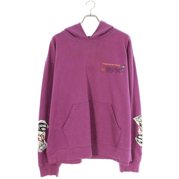 ブランド：クロムハーツ/Chrome Hearts商品名： PPO I WANT MORE NOT LESS HD PLVR MATTY BOYプリントプルオーバーパーカーサイズ：XL状態ランク：Cカラー：パープル