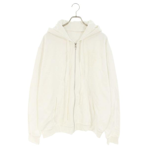 ブランド：クロムハーツ/Chrome Hearts商品名： WWW.CHROMEHEARTS.COM HOODIE オンライン限定ホースシュー ジップパーカーサイズ：L状態ランク：Bカラー：ホワイト×シルバー