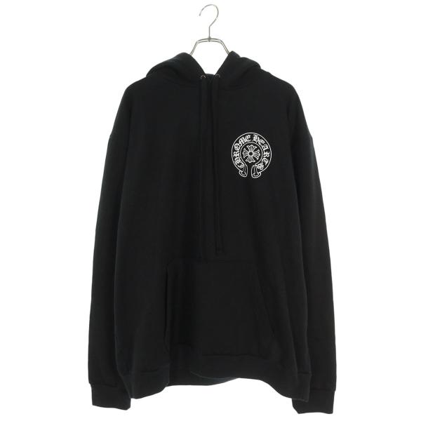 ブランド：クロムハーツ/Chrome Hearts商品名： SWTSHRT PLVR LTD/プルオーバーパーカー ロンドン限定ホースシューバックプリントパーカーサイズ：XL状態ランク：Bカラー：ブラック×シルバー