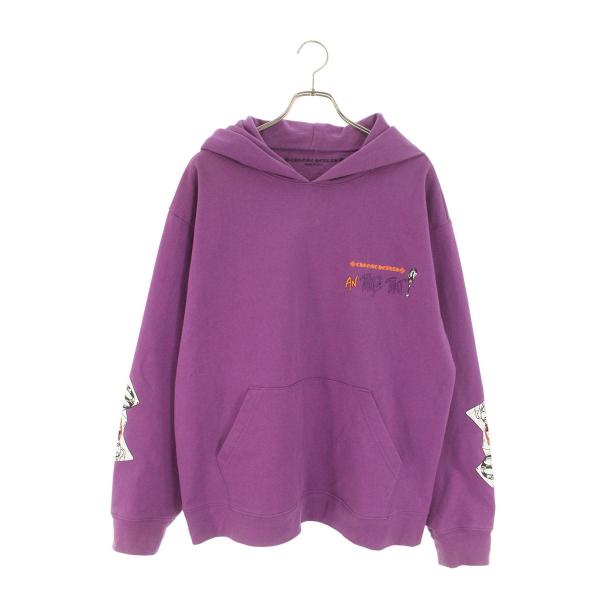 ブランド：クロムハーツ/Chrome Hearts商品名： PPO I WANT MORE NOT LESS HD PLVR MATTY BOYプリントプルオーバーパーカーサイズ：XL状態ランク：Cカラー：パープル