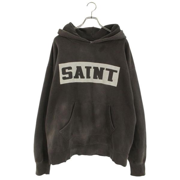 ブランド：セントマイケル/SAINT MICHAEL商品名： 21AW  SM-A21-0000-036 SAINTプリントプルオーバーパーカーサイズ：XL状態ランク：Cカラー：ブラック