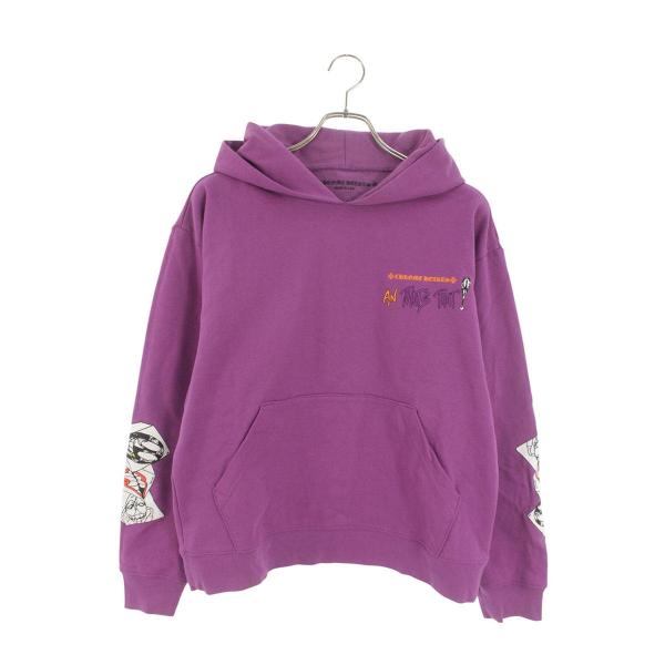ブランド：クロムハーツ/Chrome Hearts商品名： I WANT MORE NOT LESS HD PLVR MATTY BOYプリントプルオーバーパーカーサイズ：M状態ランク：Bカラー：パープル