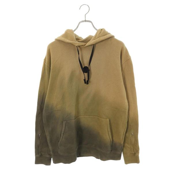 ブランド：モンクレールジーニアス/Moncler Genius商品名：×アリクス ALYX  MAGLIA F209Y8G70260 ロゴワッペングラデーションプルオーバーパーカーサイズ：M状態ランク：Bカラー：カーキ×オリーブ