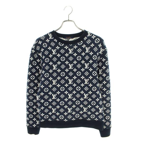 ブランド：ルイヴィトン/LOUISVUITTON商品名： 21SS  RM211Q TCJ HIY53W フルモノグラムジャガードクルーネックスウェットサイズ：S状態ランク：Bカラー：ネイビー×ホワイト