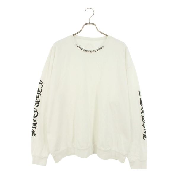 ブランド：クロムハーツ/Chrome Hearts商品名： SWTSHRT PLVR ネックロゴスウェットサイズ：XL状態ランク：Bカラー：ホワイト