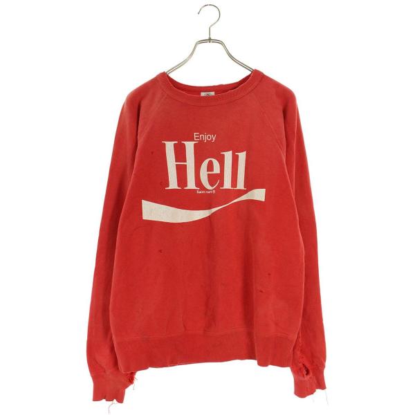 ブランド：セントマイケル/SAINT MICHAEL商品名： 21AW  SM-A21-0000-030 ENJOY HELL ヴィンテージ加工ラグランスウェットサイズ：M状態ランク：Bカラー：レッド