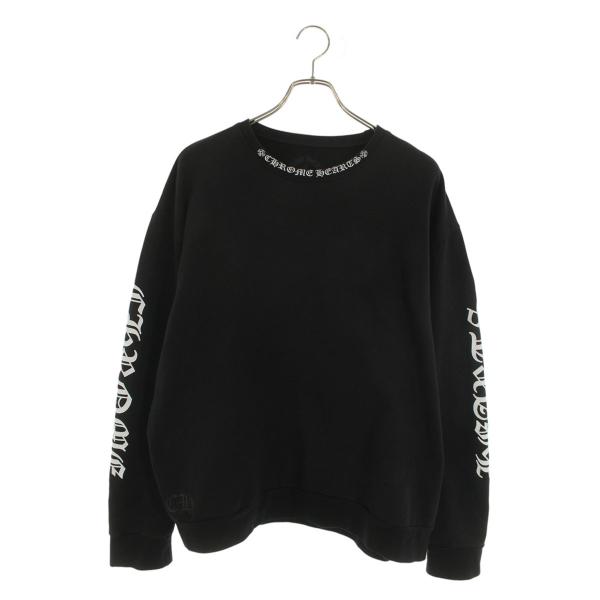 ブランド：クロムハーツ/Chrome Hearts商品名： SWTSHRT PLVR ネックロゴ英字プリントスウェットサイズ：L状態ランク：Bカラー：ブラック