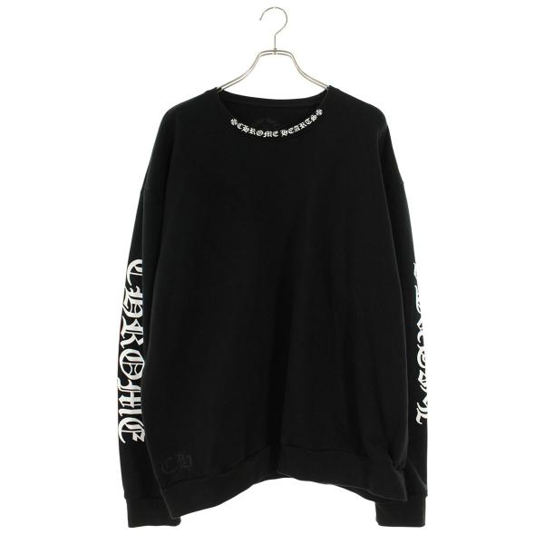 ブランド：クロムハーツ/Chrome Hearts商品名： SWTSHRT PLVR ネックロゴプリントクルーネックスウェットサイズ：XL状態ランク：Bカラー：ブラック