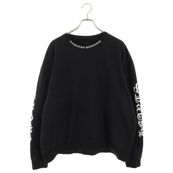 ブランド：クロムハーツ/Chrome Hearts商品名： SWTSHRT PLVR ネックロゴプリントクルーネックスウェットサイズ：L状態ランク：Cカラー：ブラック