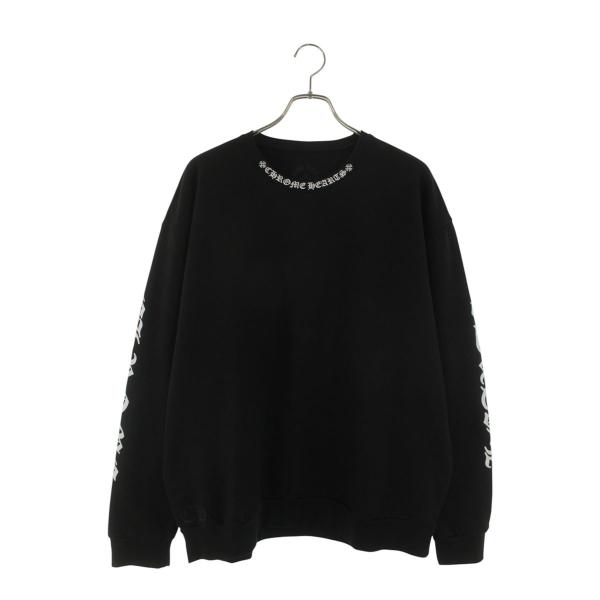 ブランド：クロムハーツ/Chrome Hearts商品名： SWTSHRT PLVR ネックロゴプリントクルーネックスウェットサイズ：L状態ランク：Sカラー：ブラック×ホワイト