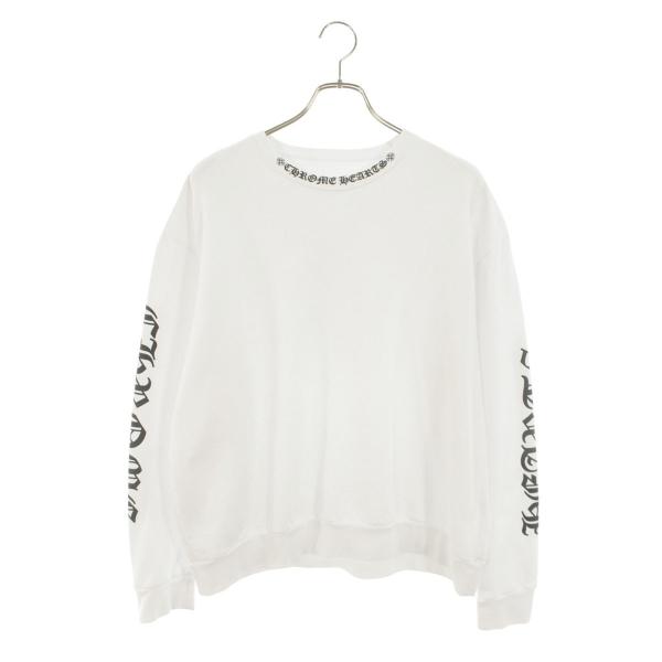 ブランド：クロムハーツ/Chrome Hearts商品名： SWTSHRT PLVR ネックロゴプリントスウェットサイズ：S状態ランク：Bカラー：ホワイト