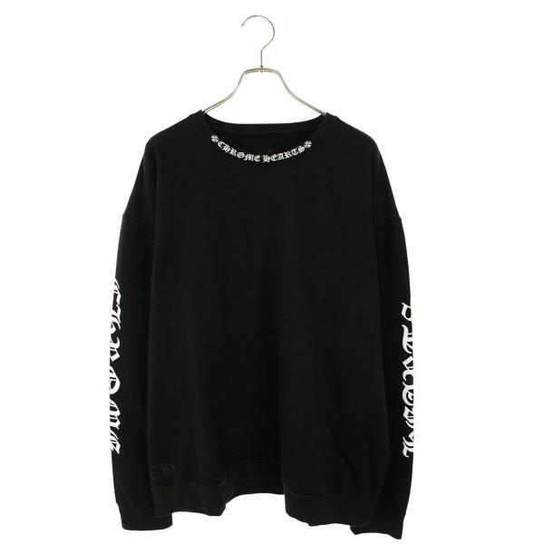 ブランド：クロムハーツ/Chrome Hearts商品名： SWTSHRT PLVR ネックロゴ袖英字プリントスウェットサイズ：XL状態ランク：Aカラー：ブラック×ホワイト
