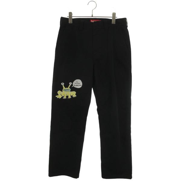 ブランド：シュプリーム/SUPREME商品名： 20SS  Daniel Johnston Embroidered Work Pant ダニエルジョンストンエンブロイダードワークロングパンツサイズ：30インチ状態ランク：Bカラー：ブラック