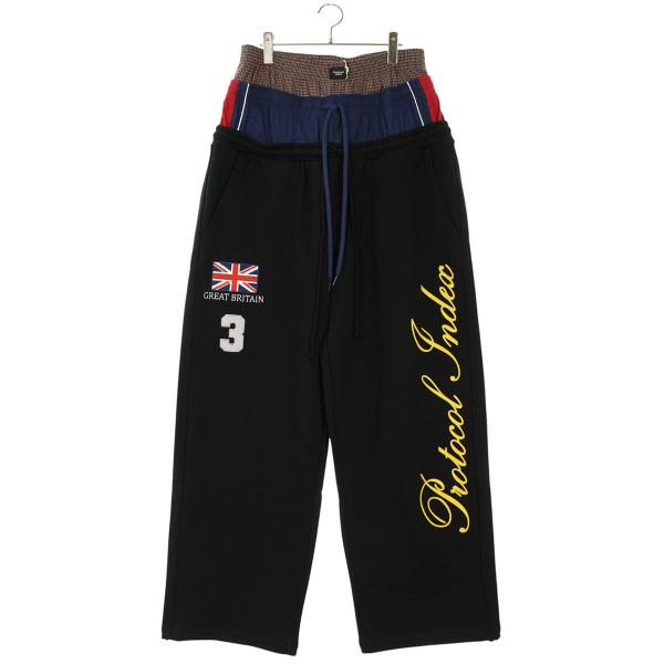 ブランド：プロトコルインデックス/Protocol Index商品名： 3 LAYERED SWEAT PANTS レイヤードデザインロングパンツサイズ：2状態ランク：Sカラー：ブラック