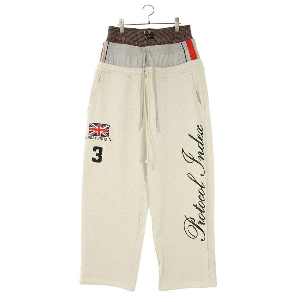ブランド：プロトコルインデックス/Protocol Index商品名： 3 LAYERED SWEAT PANTS レイヤードデザインロングパンツサイズ：2状態ランク：Aカラー：グレー