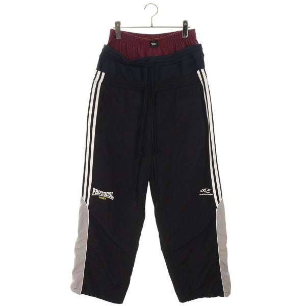 ブランド：プロトコルインデックス/Protocol Index商品名：レイヤードデザインロングパンツサイズ：1状態ランク：Aカラー：ブラック