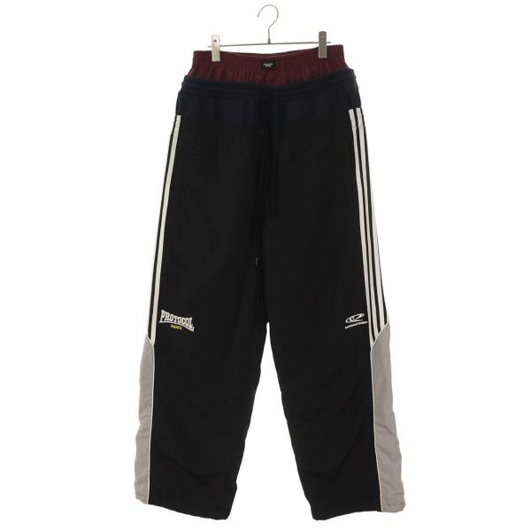 ブランド：プロトコルインデックス/Protocol Index商品名： 3Layered Track Pants 3レイヤードトラックロングパンツサイズ：2状態ランク：Bカラー：ブラック×ネイビー×レッド