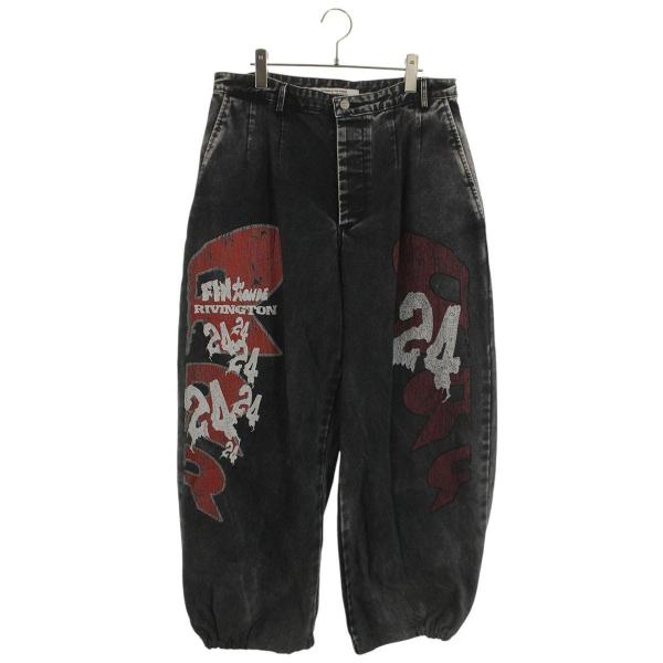 リヴィントンロイレビス サイズ:34 プリントデザインワイドデニム