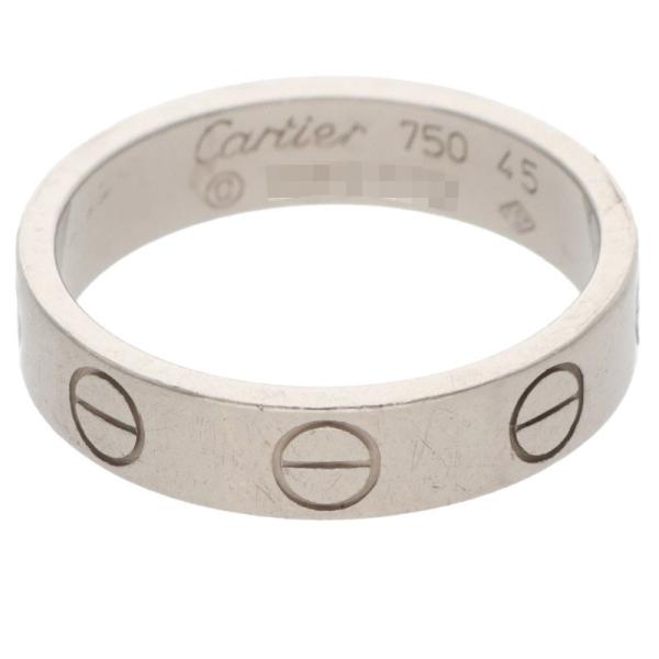 ブランド：カルティエ/Cartier商品名： MINI LOVE RING/ミニラブリング K18WGリングサイズ：45/5号状態ランク：Bカラー：ホワイトゴールド