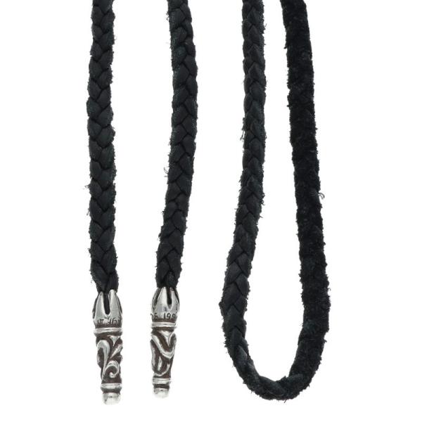 ブランド：クロムハーツ/Chrome Hearts商品名： LEATHER BRAID/スクロールレザーブレード シルバーネックレスサイズ：表記なし状態ランク：Bカラー：ブラック×シルバー