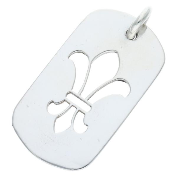 ブランド：クロムハーツ/Chrome Hearts商品名： D/TAG LRG CH FLUER/カットアウトCHフレア オールドラージドッグタグネックレストップサイズ：LARGE状態ランク：Bカラー：シルバー