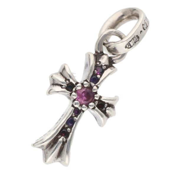 ブランド：クロムハーツ/Chrome Hearts商品名： CRS BBYFAT P/SAP/ベイビーファット PAVEピンクサファイア/チャーム/シルバーネックレストップサイズ：表記なし状態ランク：Bカラー：シルバー×ピンク