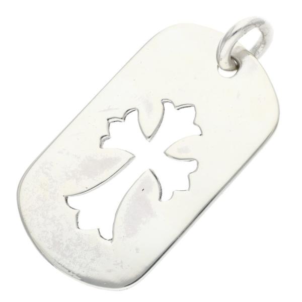 ブランド：クロムハーツ/Chrome Hearts商品名： D/TAG LRG CO CRS/カットアウトクロス ラージドッグタグネックレストップサイズ：LARGE状態ランク：Bカラー：シルバー