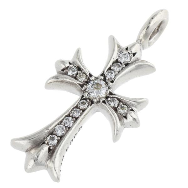 ブランド：クロムハーツ/Chrome Hearts商品名： TNY CRSF P/DMND/タイニーファットクロス PAVEダイヤ/ペンダント/シルバーネックレストップサイズ：表記なし状態ランク：Bカラー：シルバー×クリア