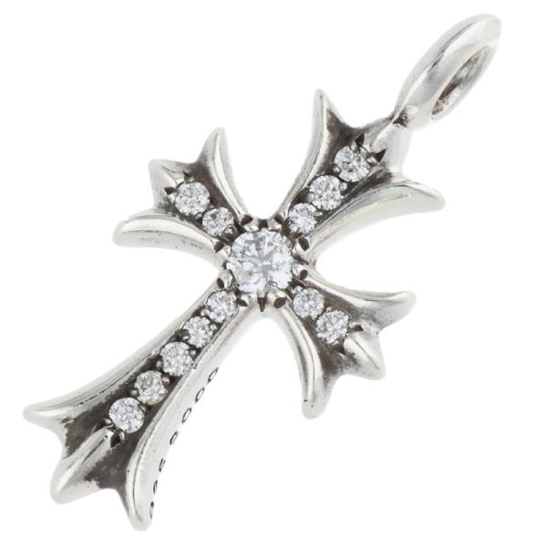 ブランド：クロムハーツ/Chrome Hearts商品名： TNY CRSF P/DMND/タイニーファットクロス PAVEダイヤ/ペンダント/シルバーネックレストップサイズ：表記なし状態ランク：Bカラー：シルバー×クリア