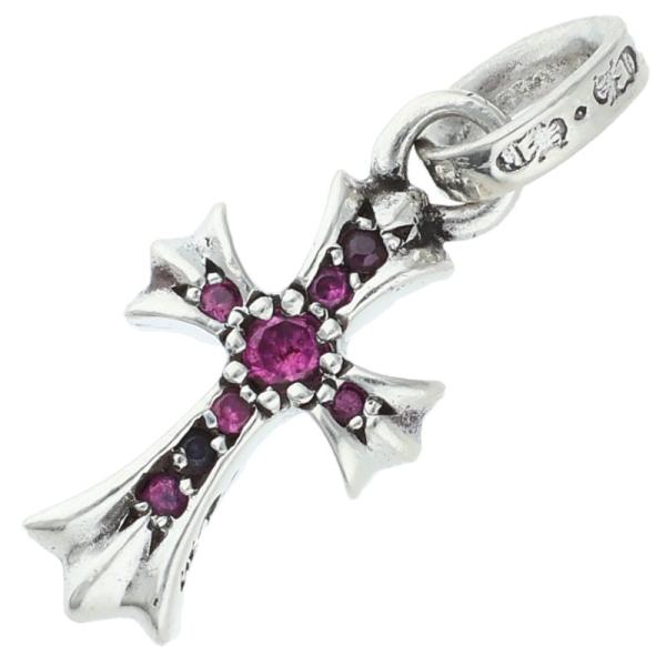 ブランド：クロムハーツ/Chrome Hearts商品名： CRS BBYFAT P/SAP/ベイビーファット PAVEサファイア/チャーム/シルバーネックレストップサイズ：表記なし状態ランク：Bカラー：シルバー×ピンク