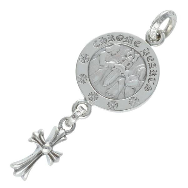 ブランド：クロムハーツ/Chrome Hearts商品名： ANGEL MEDALwCRS BBYFAT/エンジェルメダルwベイビーファット シルバーネックレストップサイズ：表記なし状態ランク：Bカラー：シルバー
