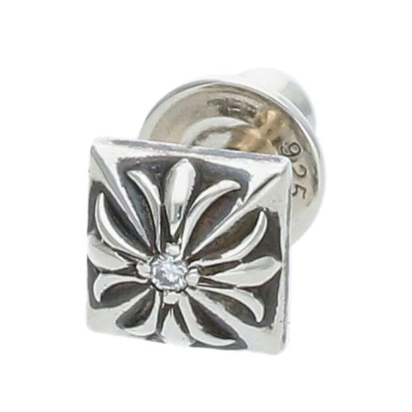 ブランド：クロムハーツ/Chrome Hearts商品名： STUD PYRAMID PLS DIA/ピラミッドスタッド 1ダイヤ/シルバーピアスサイズ：表記なし状態ランク：Bカラー：シルバー×クリア