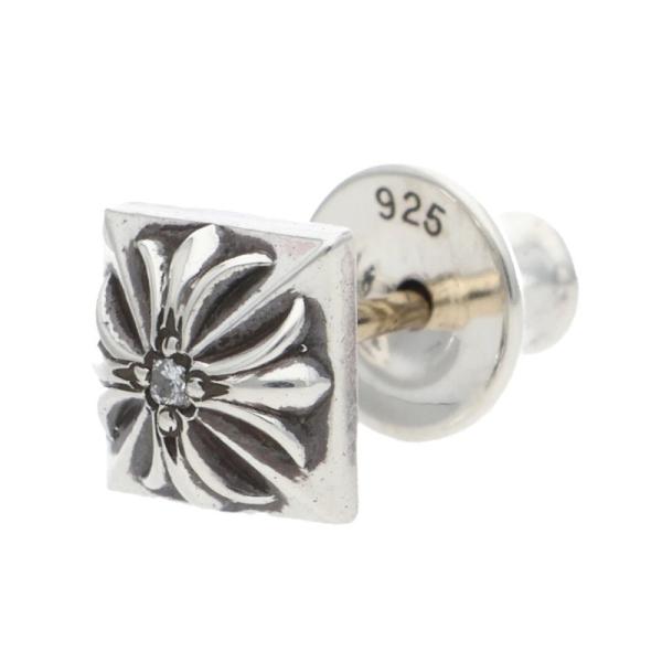 ブランド：クロムハーツ/Chrome Hearts商品名： STUD PYRAMID PLS DIA/ピラミッドスタッド 1ダイヤ/シルバーピアスサイズ：表記なし状態ランク：Bカラー：シルバー