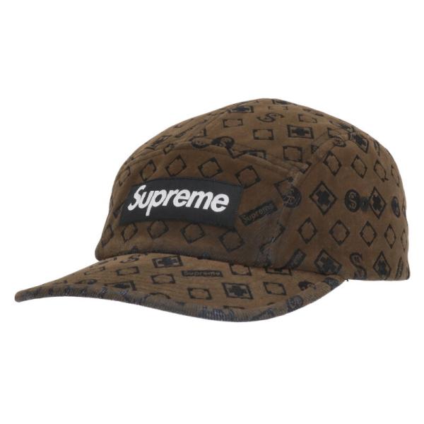 ブランド：シュプリーム/SUPREME商品名： Flocked Denim Camp Cap フロックドデニムキャップサイズ：表記なし状態ランク：Bカラー：カーキ