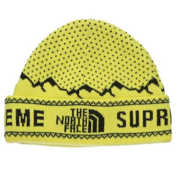 ブランド：シュプリーム/SUPREME商品名：×ノースフェイス THE NORTH FACE  18AW  Expedition Fold Beanie エクスペディションフォールドビーニーサイズ：ONE SIZE状態ランク：Bカラー：イエロー
