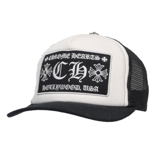 ブランド：クロムハーツ/Chrome Hearts商品名： TRUCKER CAP/トラッカーキャップ CHパッチクロスボール付メッシュ帽子サイズ：ONE SIZE状態ランク：Aカラー：ブラック×ホワイト×シルバー