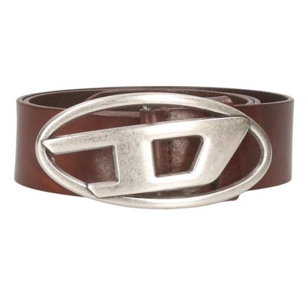 ブランド：ディーゼル/DIESEL商品名： X08516 オーバルDロゴバックルベルトサイズ：75状態ランク：Bカラー：ブラウン×シルバー