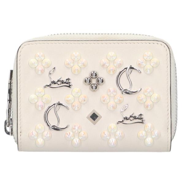 ブランド：クリスチャンルブタン/Christian Louboutin商品名： PANETTONE ラウンドジップレザーコインケースサイズ：表記なし状態ランク：Bカラー：ホワイト調